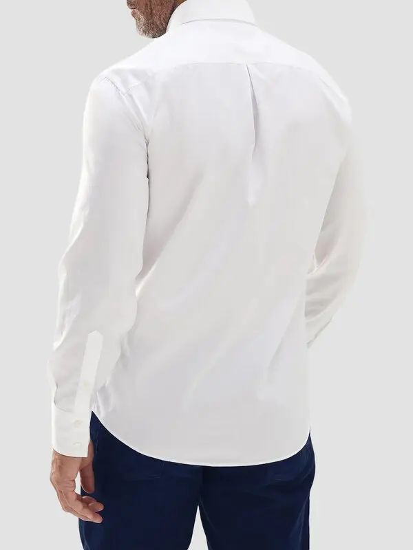 Brunello Cucinelli Twill Basic Fit Shirt With Button-down Collar