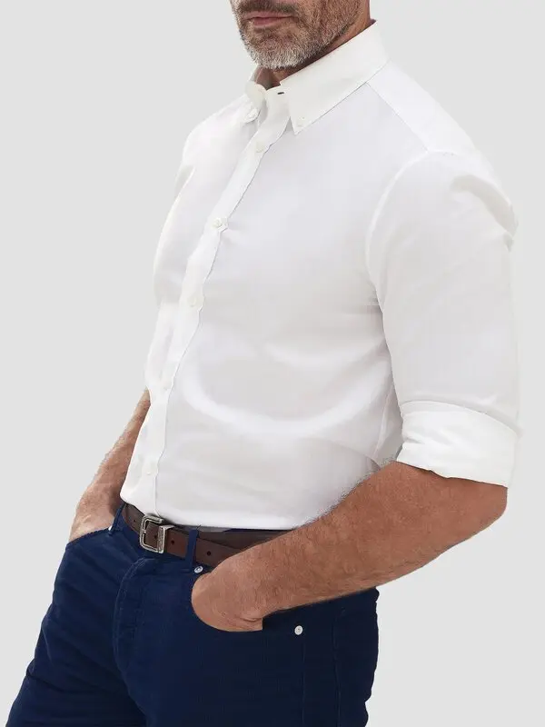 Brunello Cucinelli Twill Basic Fit Shirt With Button-down Collar