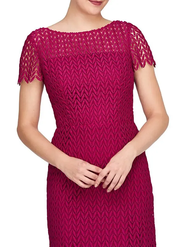 Kay Unger Tatum Lace Sheath Dress In Sangria - 30% Off | Editorialist