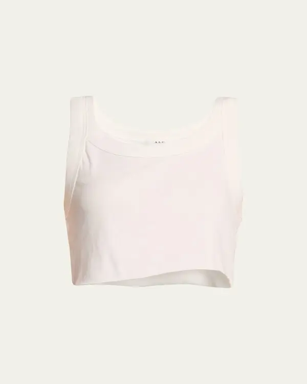 A.L.C. Halsey Cropped Tank Top - White
