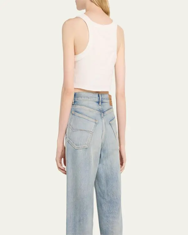 A.L.C. Halsey Cropped Tank Top - White