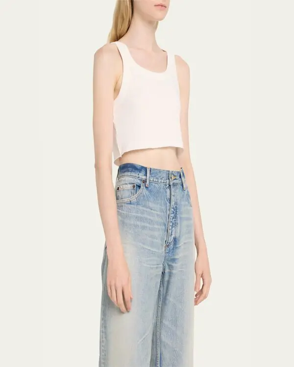 A.L.C. Halsey Cropped Tank Top - White