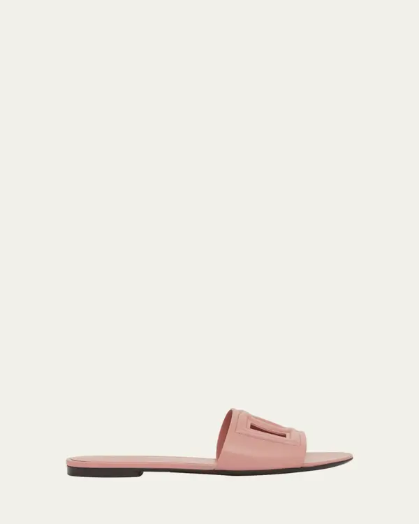 Dolce & Gabbana Cutout Dg Flat Slide Sandals - Rosa
