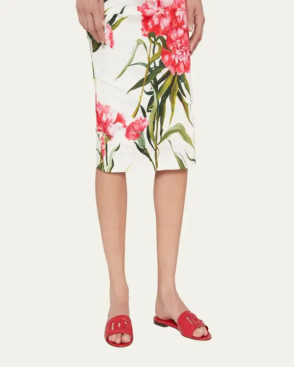 Dolce & Gabbana Cutout Dg Flat Slide Sandals - Rosa