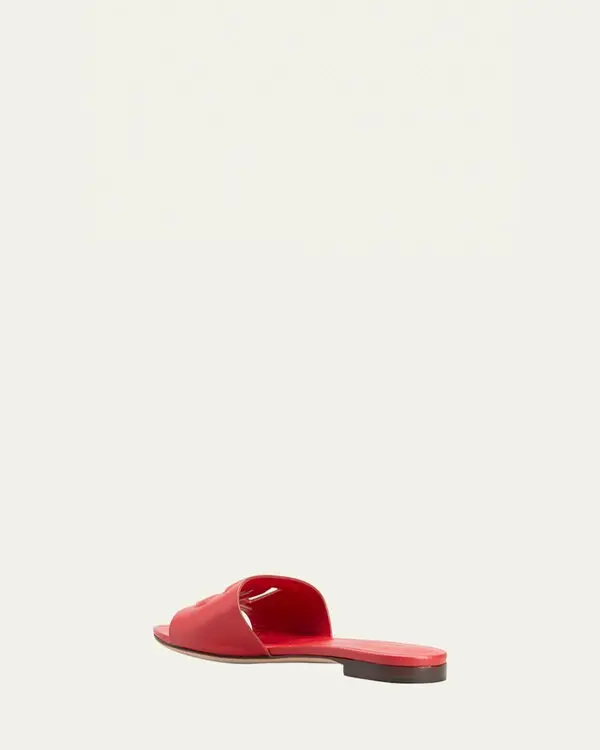 Dolce & Gabbana Cutout Dg Flat Slide Sandals - Rosa
