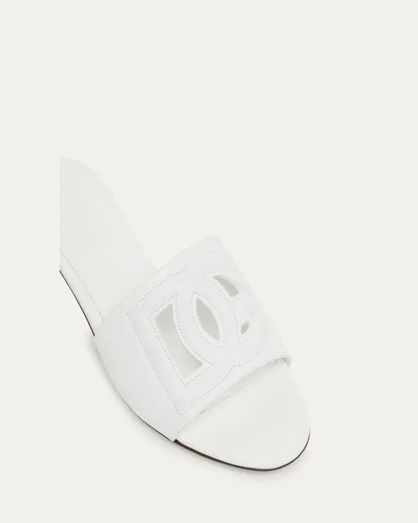 Dolce & Gabbana Cutout Dg Flat Slide Sandals - Rosa