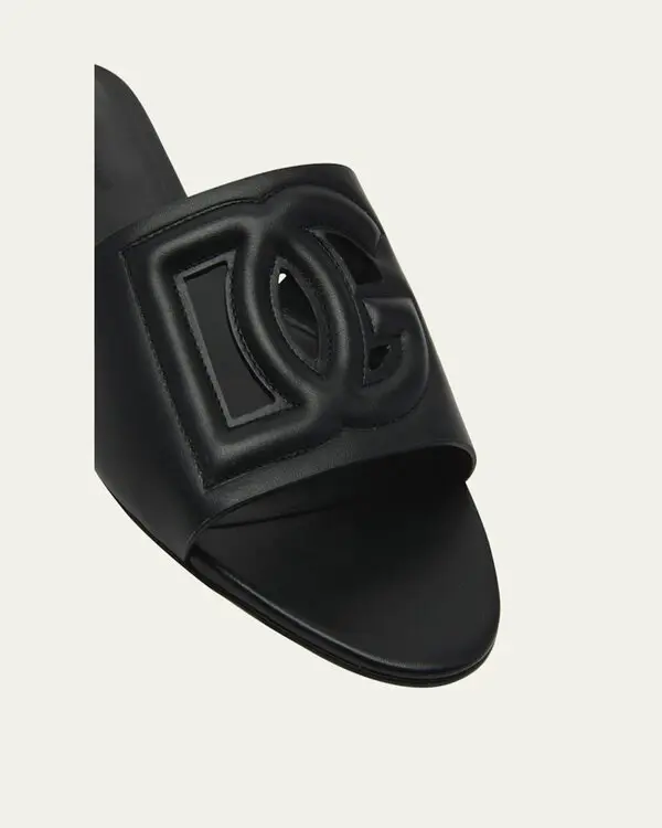 Dolce & Gabbana Cutout Dg Flat Slide Sandals - Rosa