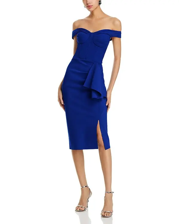 Chiara Boni La Petite Robe Madama Off-the-shoulder Bustier Dress - Inchiostro