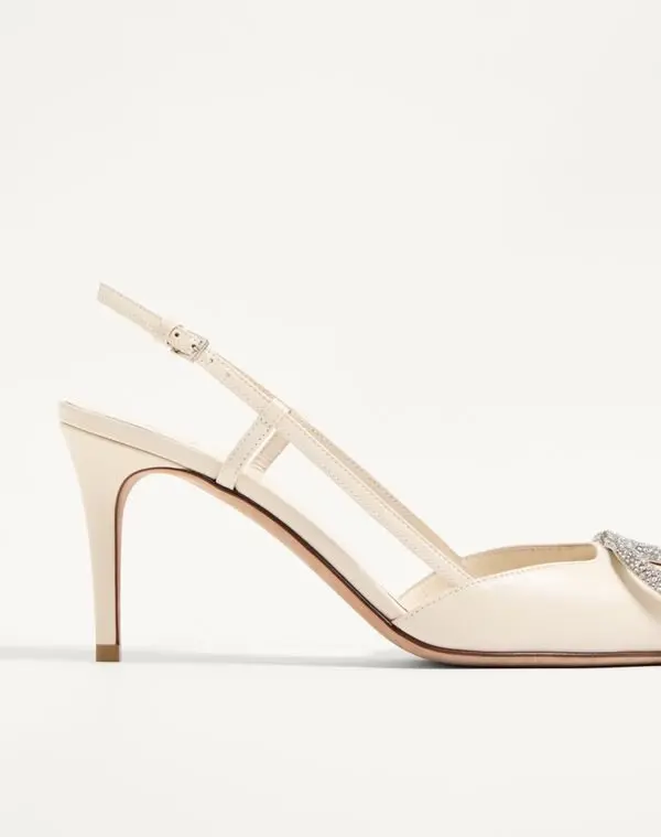 Valentino Garavani Vlogo Slingback Pump - Light Ivory/crystal
