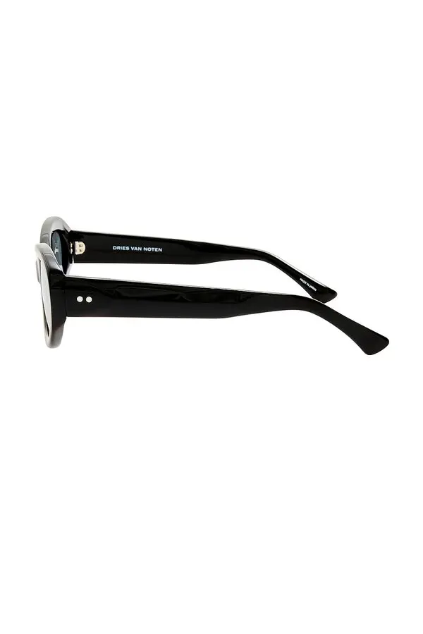 Dries Van Noten Oval Sunglasses - Black  Silver  & Grey