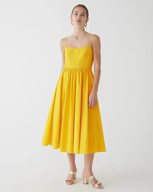 slim fit dress slacks Yellow fit & flare Dress And Dupatta main image 1