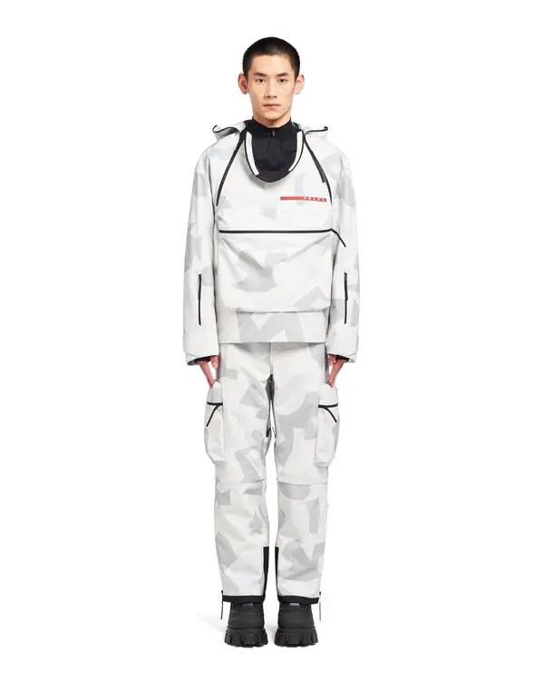 Prada Printed Technical Fabric Snowboard Jacket - Grey