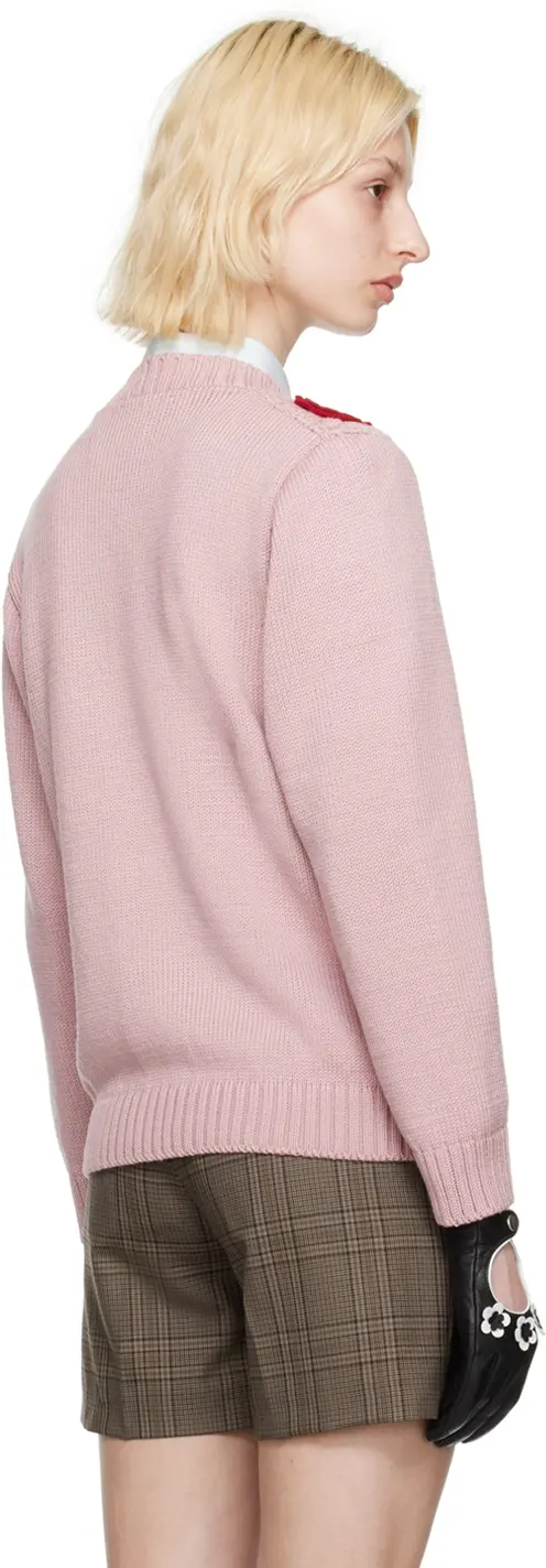 Ernest W. Baker Pink Rose Cardigan In Pink&Red - 66% Off