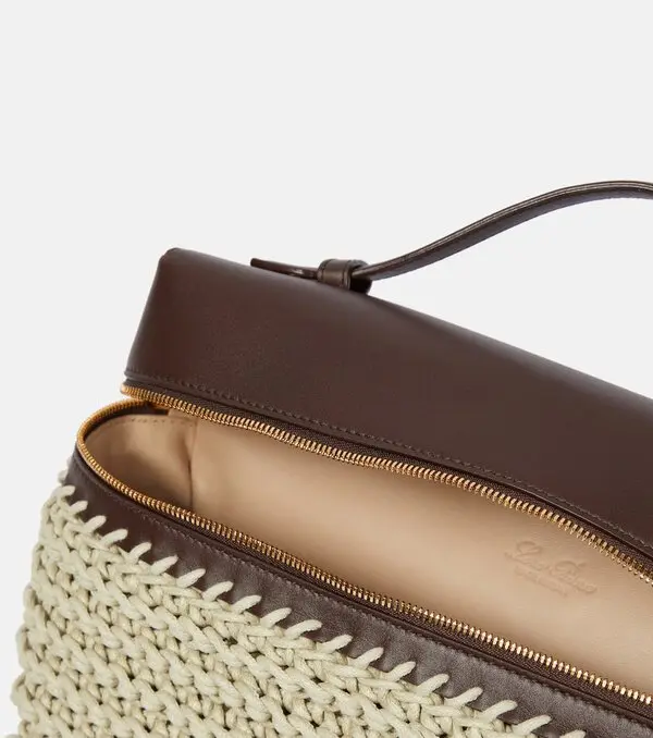Loro Piana Extra Pocket Medium Crochet Leather Bag - Brown