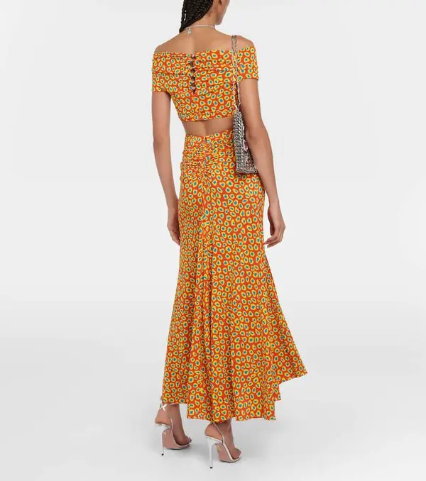 Rabanne Low-rise Printed Maxi Skirt