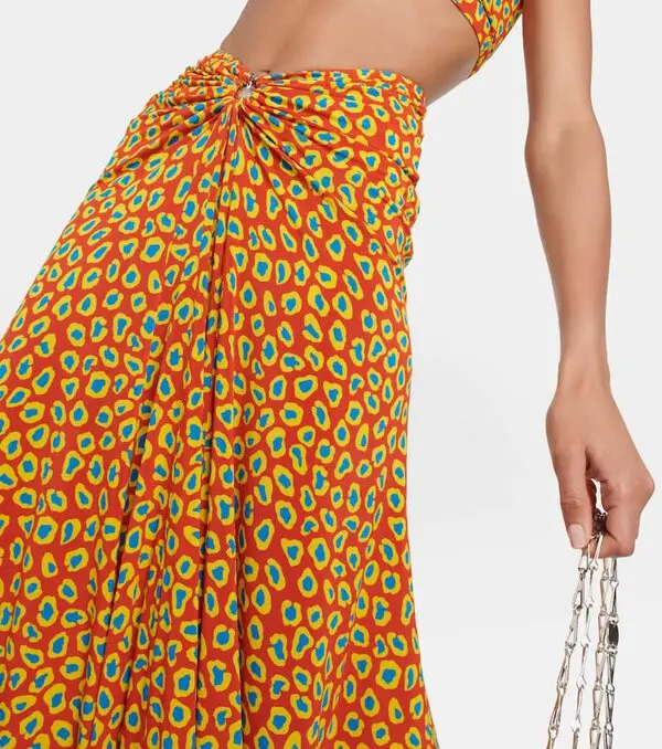 Rabanne Low-rise Printed Maxi Skirt