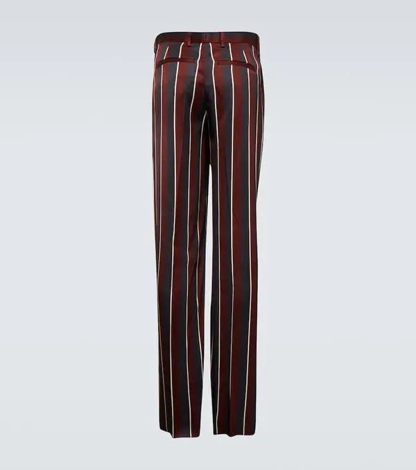 Versace High-rise Striped Crêpe Pants
