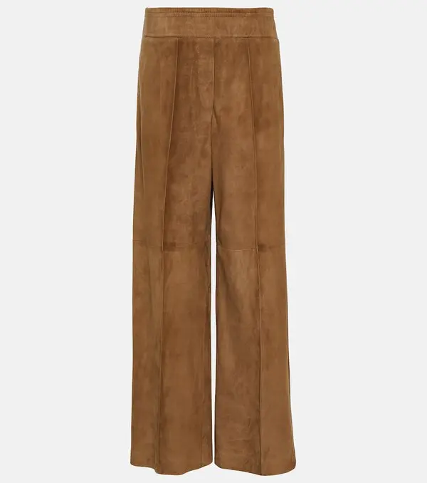 Brunello Cucinelli Wide-leg Suede Pants