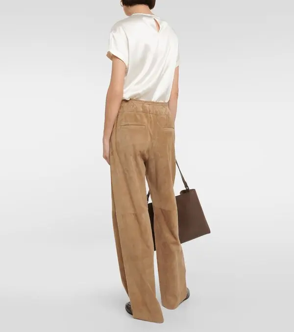 Brunello Cucinelli Wide-leg Suede Pants