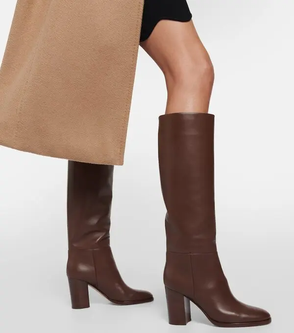 GIANVITO ROSSI Santiago Knee-high Leather Boots - Brown