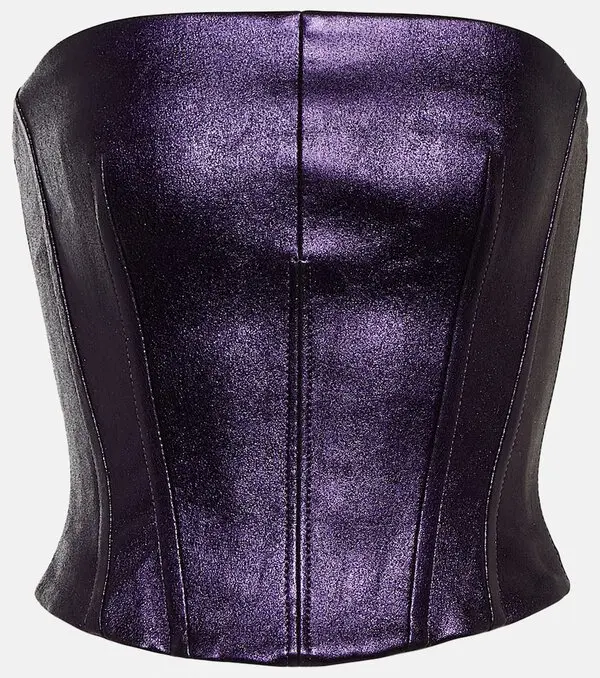 Stouls Rosalia Metallic Leather Bustier - Purple