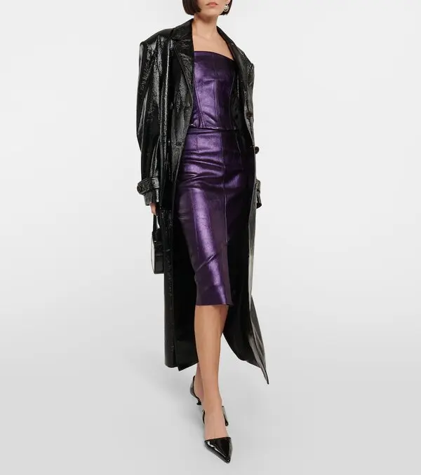 Stouls Rosalia Metallic Leather Bustier - Purple