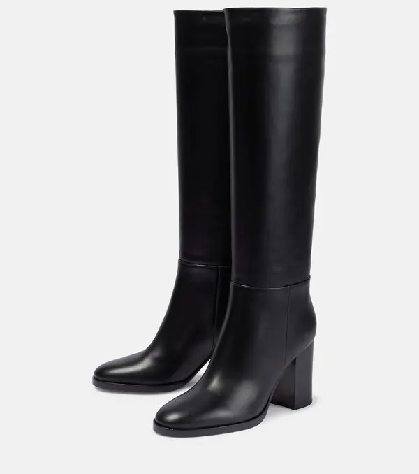 GIANVITO ROSSI Santiago Knee-high Leather Boots - Black