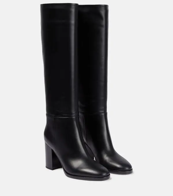 GIANVITO ROSSI Santiago Knee-high Leather Boots - Black