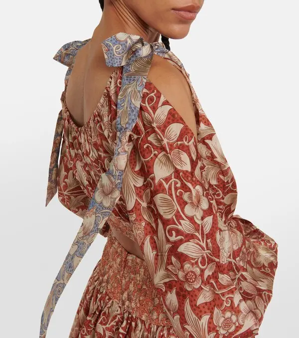 Zimmermann Chintz Floral Silk Crop Top