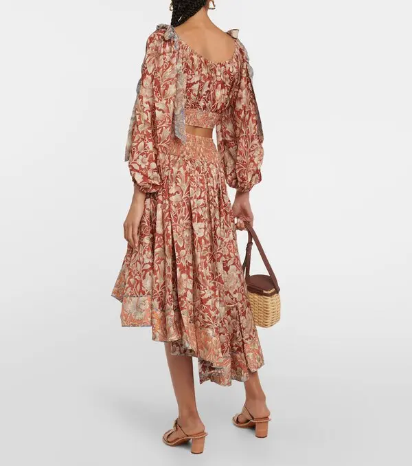 Zimmermann Chintz Floral Silk Crop Top