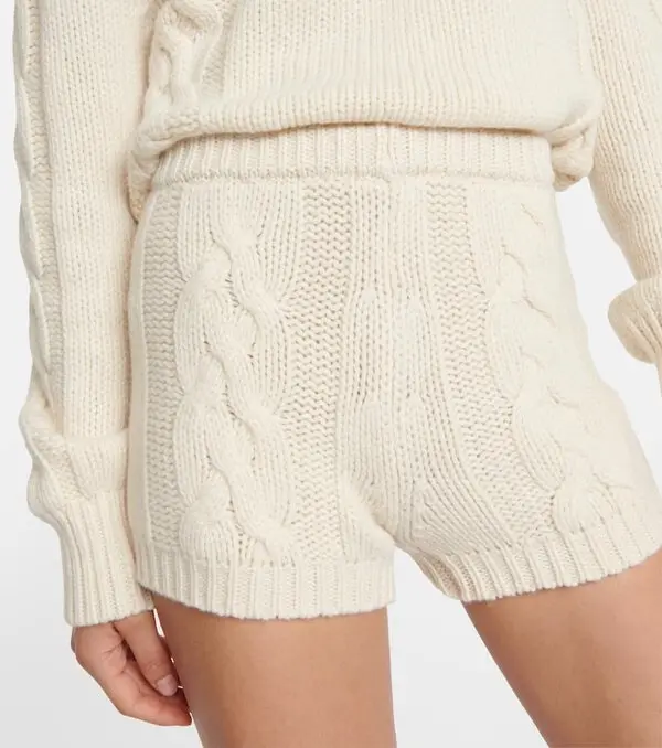 Magda Butrym Cable-knit Cashmere Shorts
