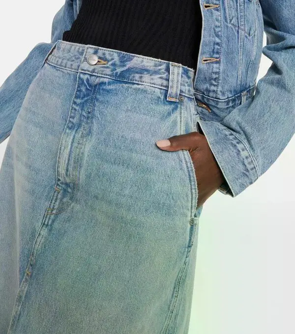 Khaite Charlene Denim Midi Skirt