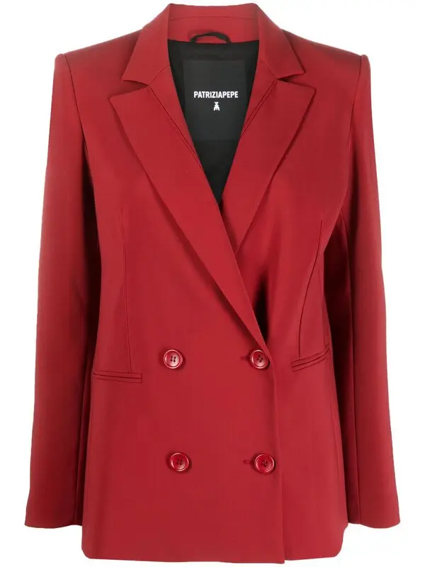 Patrizia Pepe Feather-detail Double-breasted Blazer