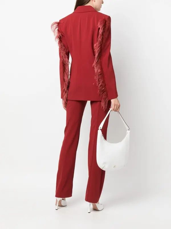 Patrizia Pepe Feather-detail Double-breasted Blazer