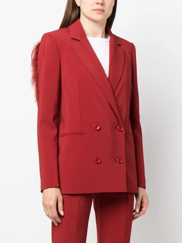 Patrizia Pepe Feather-detail Double-breasted Blazer