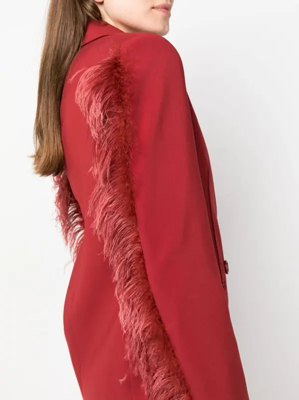 Patrizia Pepe Feather-detail Double-breasted Blazer