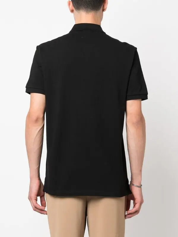 Hugo Cotton-piqué Polo Shirt With Logo Print - Black