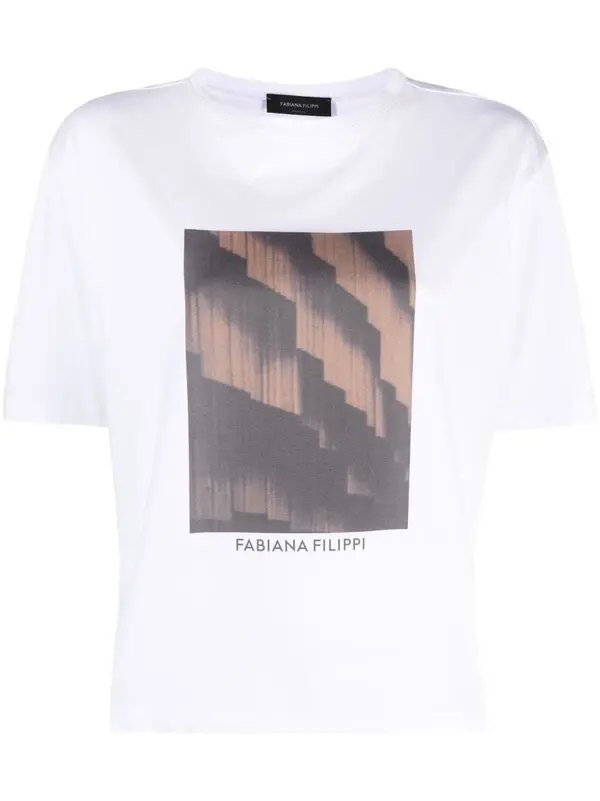 Fabiana Filippi Graphic-print Cotton T-shirt - White