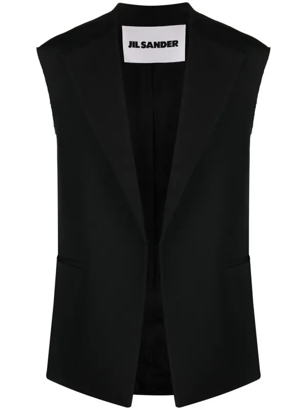 JIL SANDER Tailored Vest With Frayed Edges