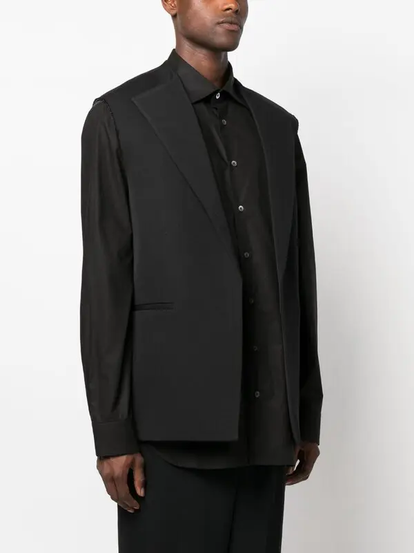 JIL SANDER Tailored Vest With Frayed Edges