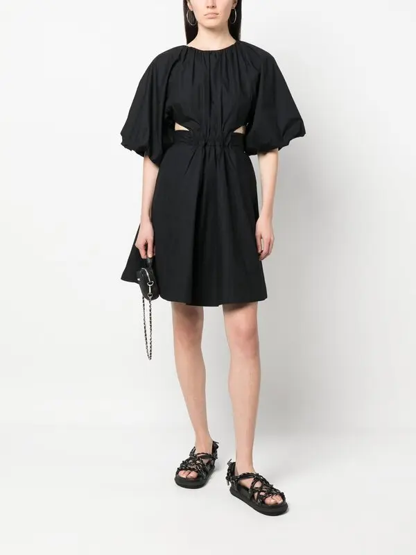 Karl Lagerfeld Cut-Out Puff-Sleeve Dress In Black - 50% Off | Editorialist