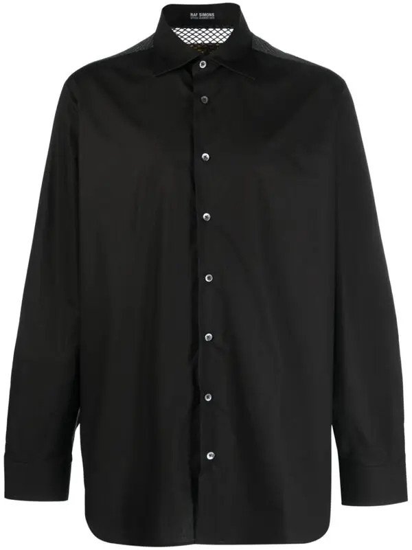 Raf Simons Logo-patch Long-sleeve Shirt - Black