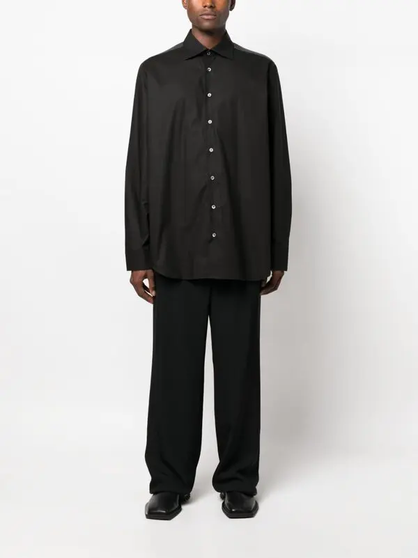 Raf Simons Logo-patch Long-sleeve Shirt - Black