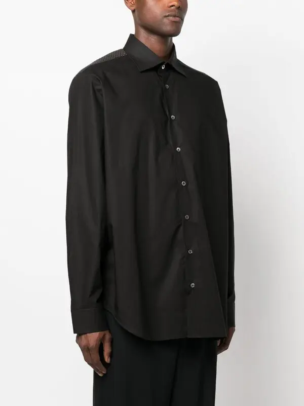 Raf Simons Logo-patch Long-sleeve Shirt - Black