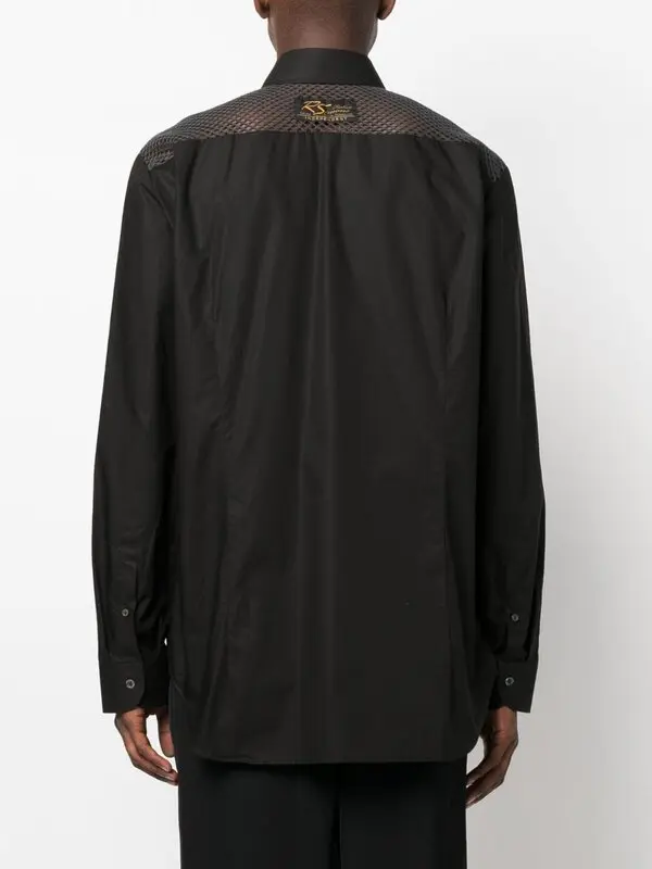 Raf Simons Logo-patch Long-sleeve Shirt - Black