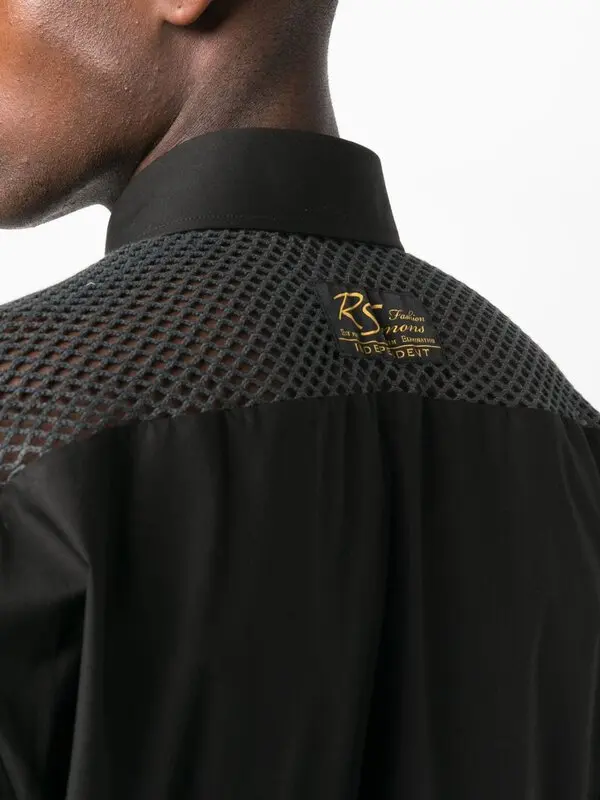 Raf Simons Logo-patch Long-sleeve Shirt - Black