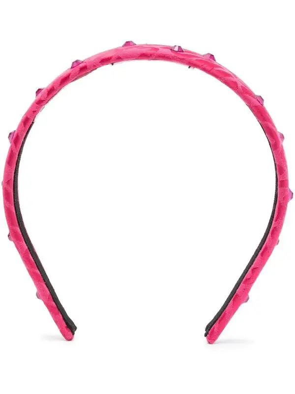 Moschino Crystal-embellished Jacquard Headband - Pink