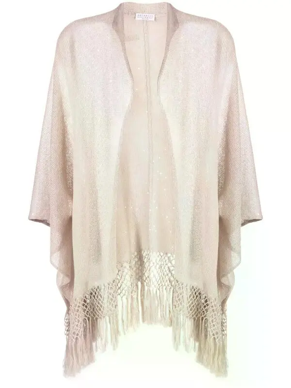 Brunello Cucinelli Fringed Linen Poncho