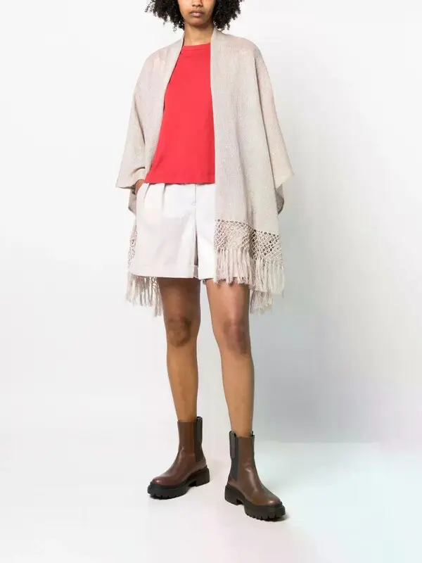 Brunello Cucinelli Fringed Linen Poncho