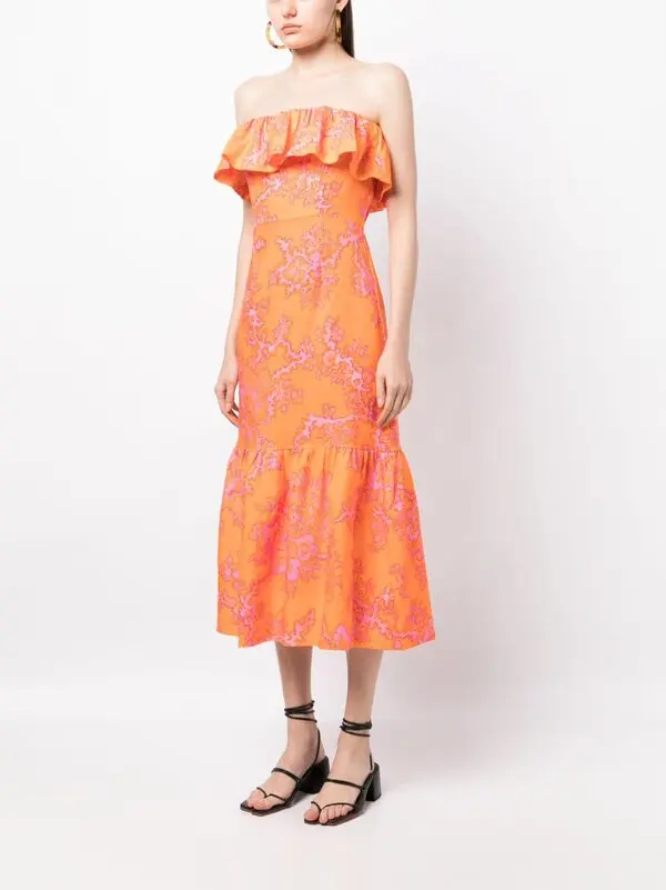 Rhode Thea Coral-print Dress
